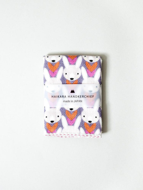 Haikara Little Handkerchief - Pink Bunny